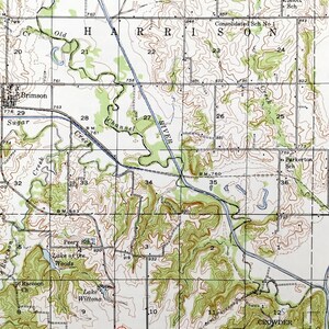 Antique Trenton, Missouri 1948 US Geological Survey Topographic Map ...