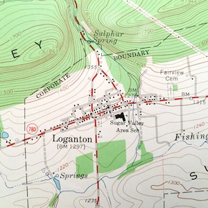 Antique Loganton, Pennsylvania 1965 US Geological Survey Topographic ...