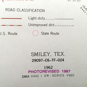 Antique Smiley, Texas 1962 US Geological Survey Topographic Map ...
