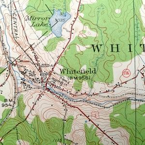 Antique Whitefield, New Hampshire & Lunenburg, Vermont 1935 US ...