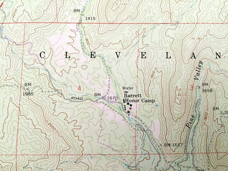 Antique Barrett Lake, California 1960 US Geological Survey Topographic ...