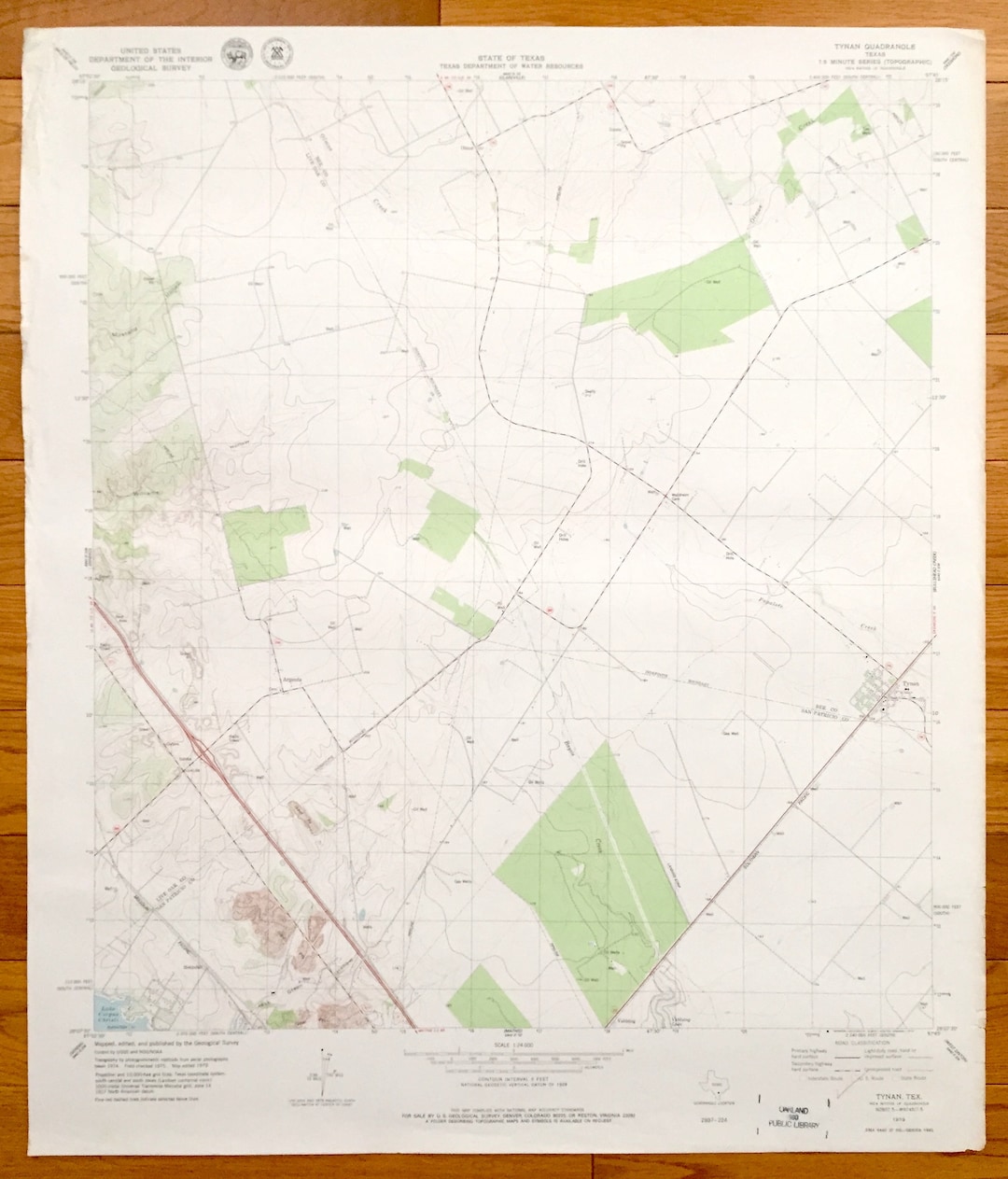 Antique Tynan, Texas 1979 US Geological Survey Topographic Map ...