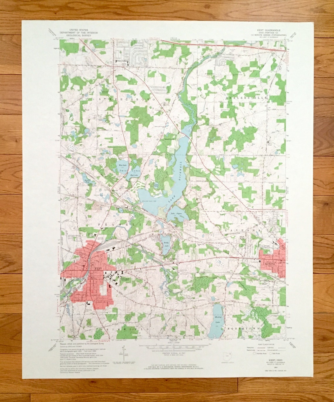 Antique Kent Ohio 1960 US Geological Survey Topographic Map - Etsy