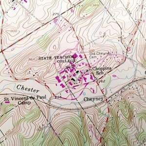 Antique West Chester, Pennsylvania 1954 US Geological Survey ...