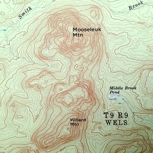 Antique Millinocket Lake, Maine 1954 US Geological Survey Topographic ...