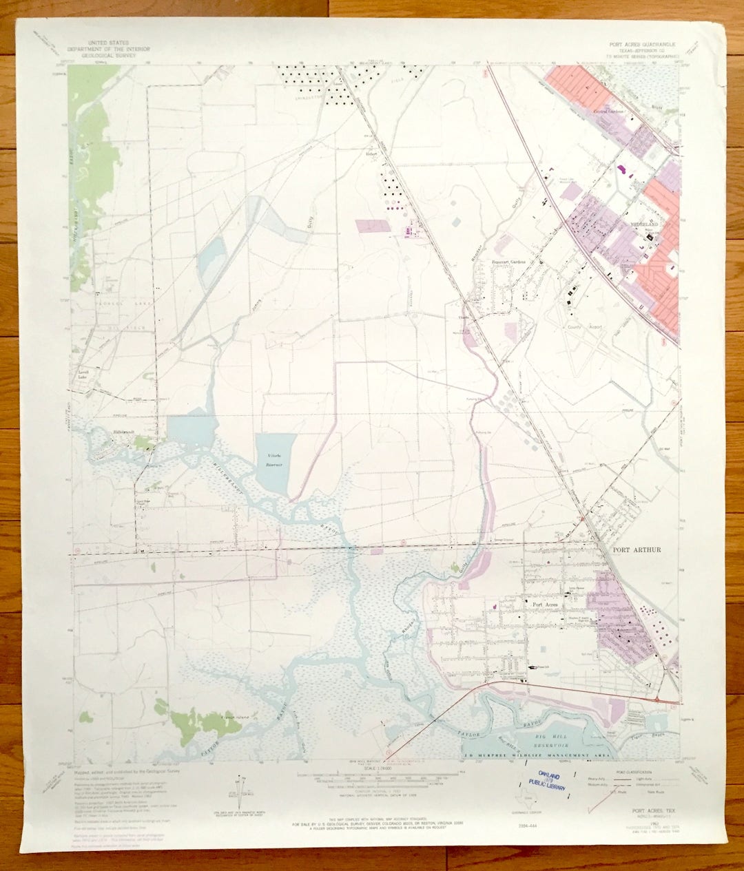 Antique Port Acres, Texas 1962 US Geological Survey Topographic Map ...
