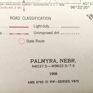 Antique Palmyra, Nebraska 1966 US Geological Survey Topographic Map ...