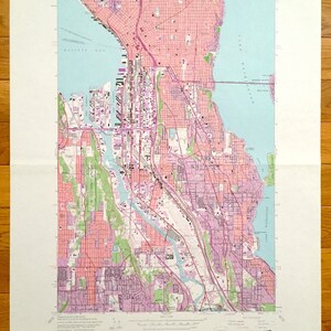 Antique Seattle, Washington 1949 US Geological Survey Topographic Map ...