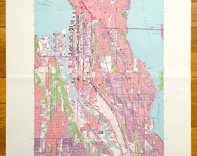 Antique Seattle, Washington 1949 US Geological Survey Topographic Map ...