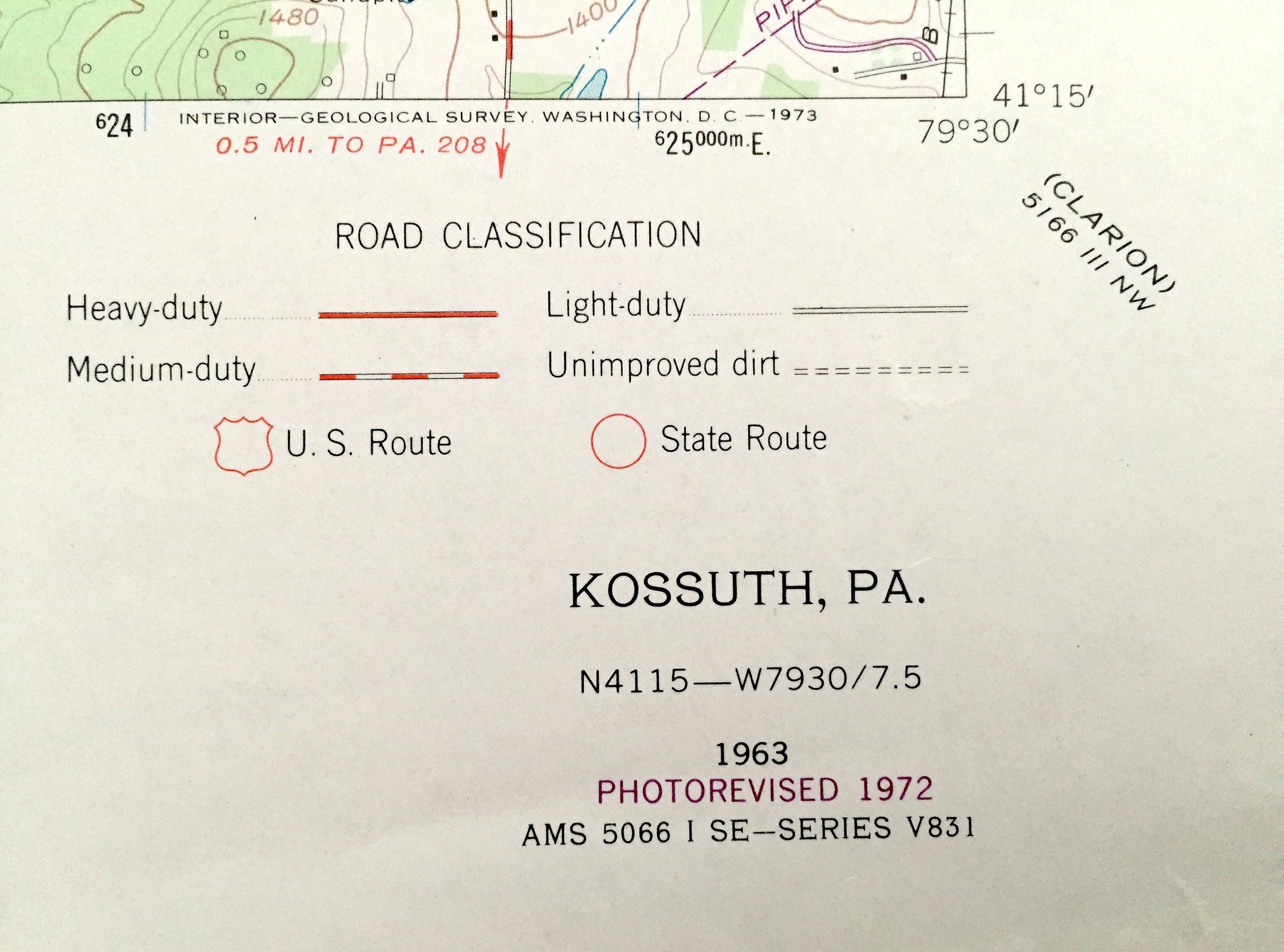 Antique Kossuth Pennsylvania 1963 US Geological Survey | Etsy