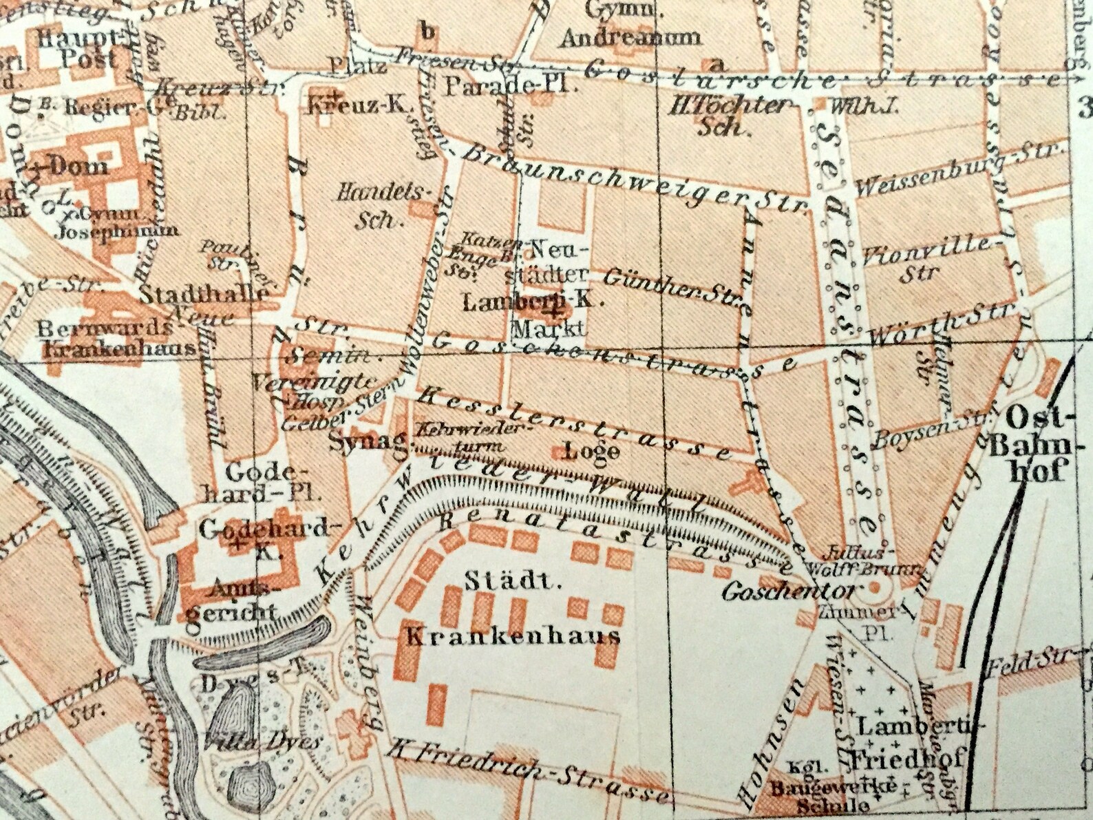 Antique 1925 Hildesheim Germany Map from Baedekers Guide | Etsy