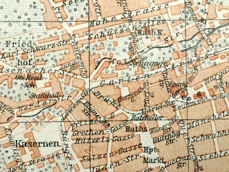 Antique 1925 Gotha Germany Map From Baedekers Guide Atlas - Etsy