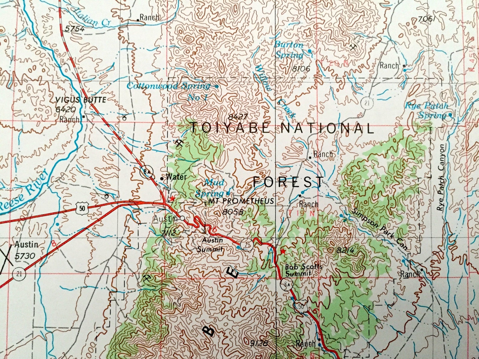 Antique Millett, Nevada 1955 US Geological Survey Topographic Map ...