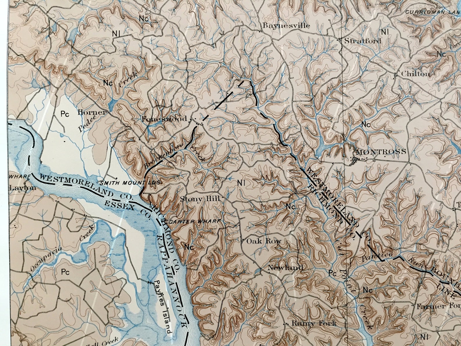 Antique Nomini, Virginia 1890 US Geological Survey Topographic Map ...