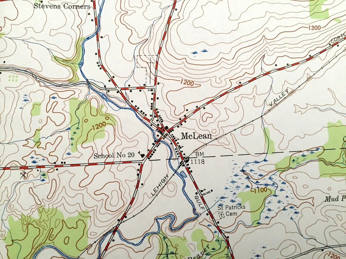 Antique Groton New York 1942 US Geological Survey Topographic | Etsy
