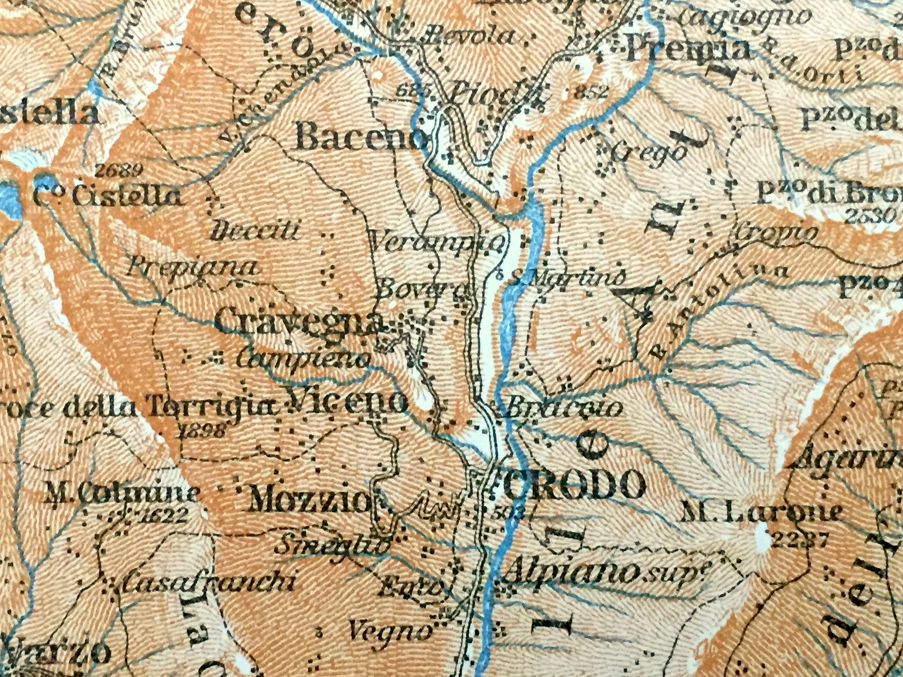 Antique 1913 Crodo Italy & Switzerland Map From Baedekers - Etsy UK