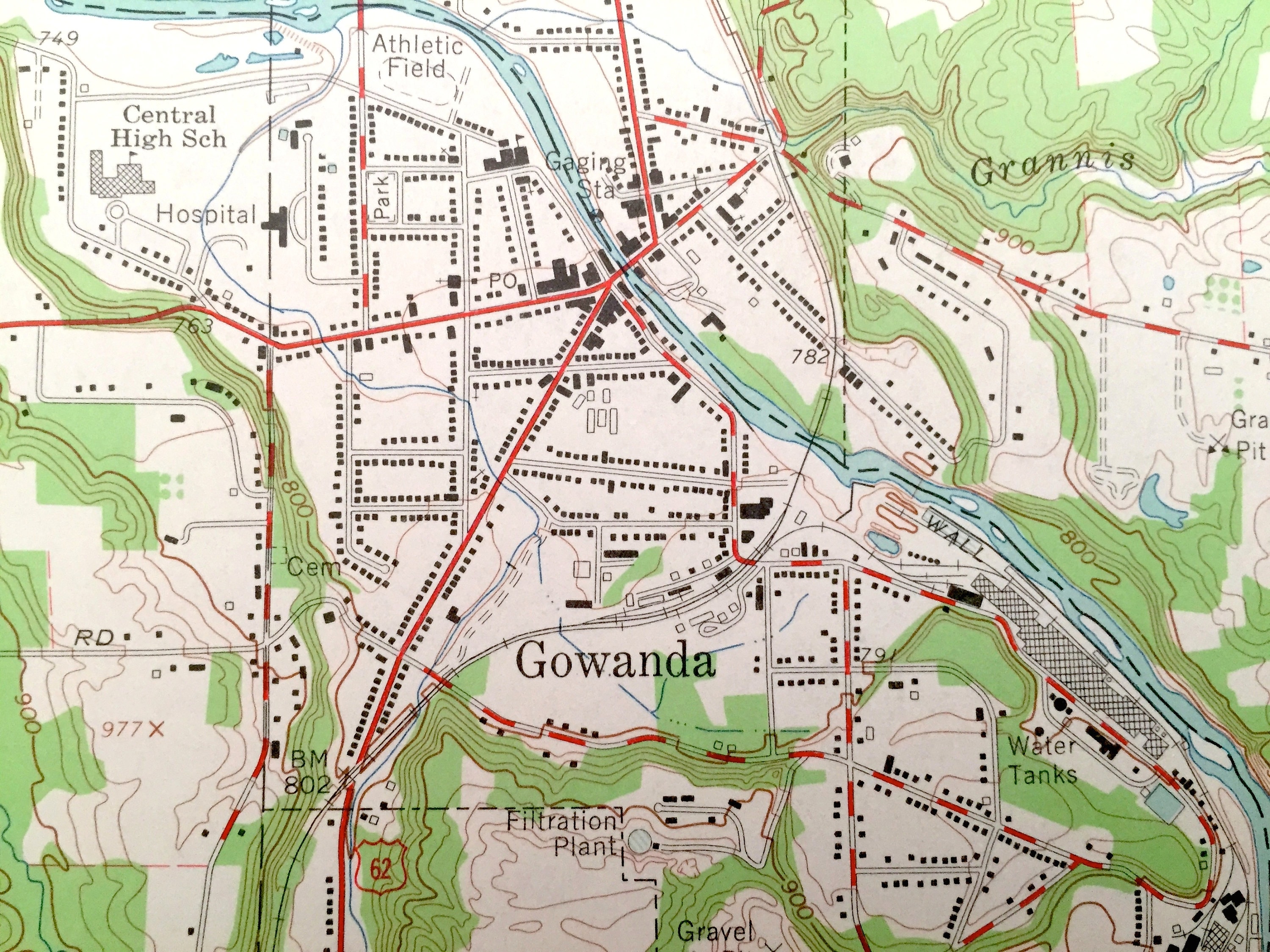 Antique Gowanda, New York 1963 US Geological Survey Topographic Map ...