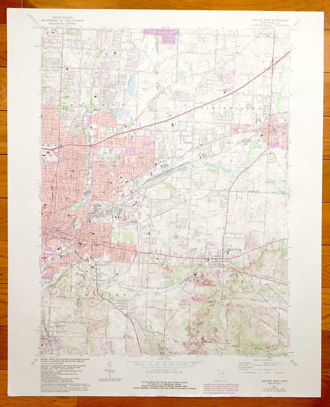 Antique Canton East Ohio 1967 US Geological Survey - Etsy