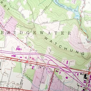 Antique Bound Brook, New Jersey 1955 US Geological Survey Topographic ...