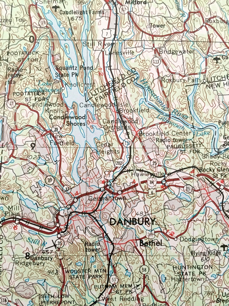 Antique Connecticut 1962 US Geological Survey Topographic Map - Etsy