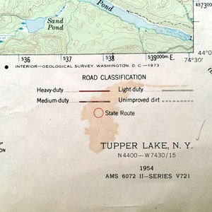 Antique Tupper Lake, New York 1954 US Geological Survey Topographic Map ...