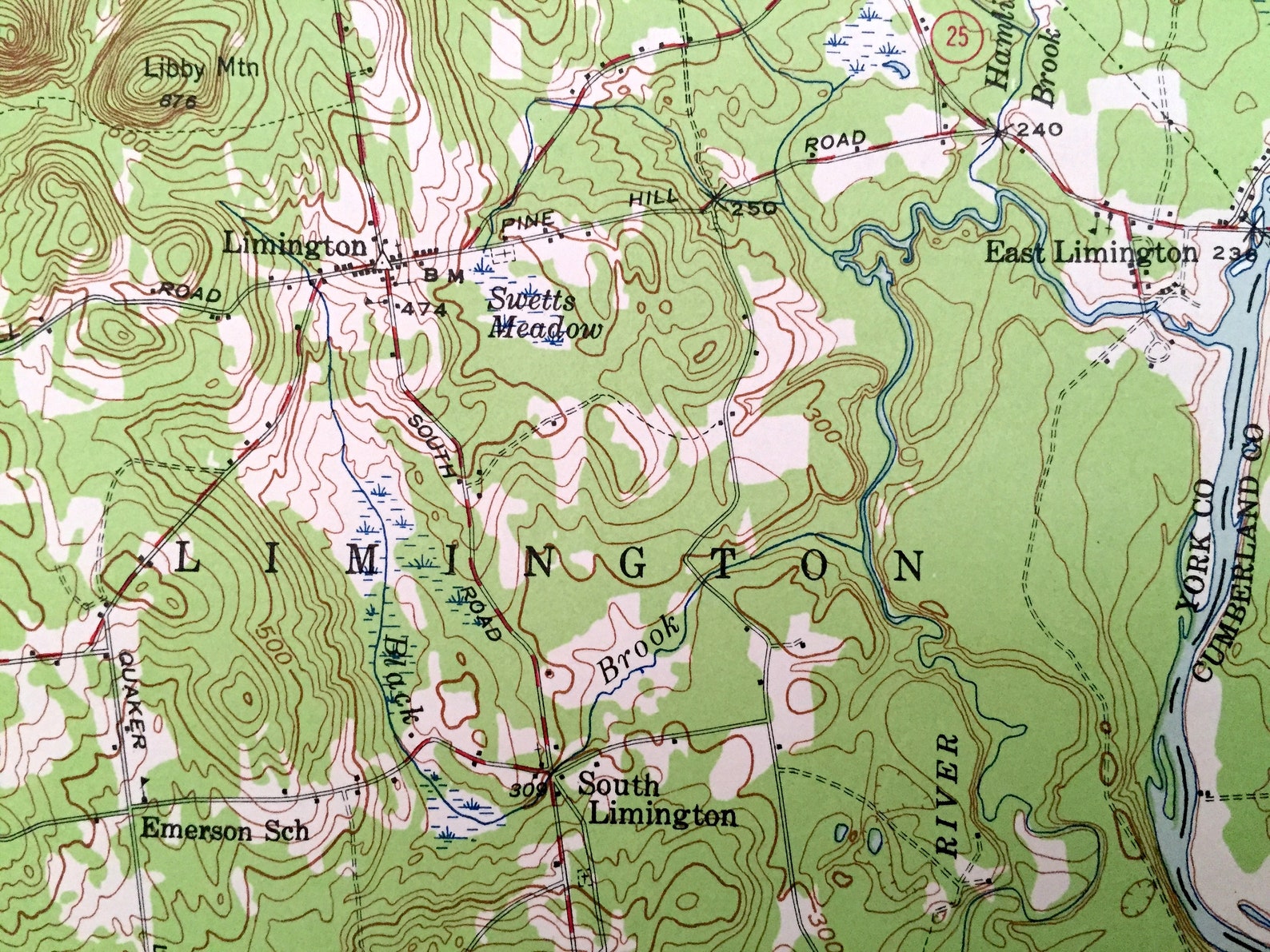 Antique Buxton Maine 1942 US Geological Survey Topographic | Etsy