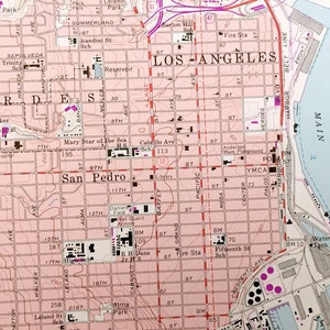 Antique San Pedro, California 1964 US Geological Survey Topographic Map ...