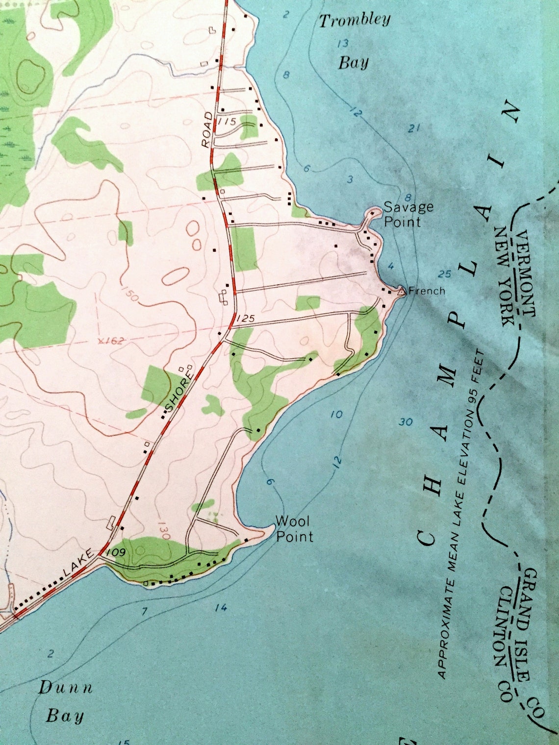 Antique Beekmantown, New York 1966 US Geological Survey Topographic Map ...