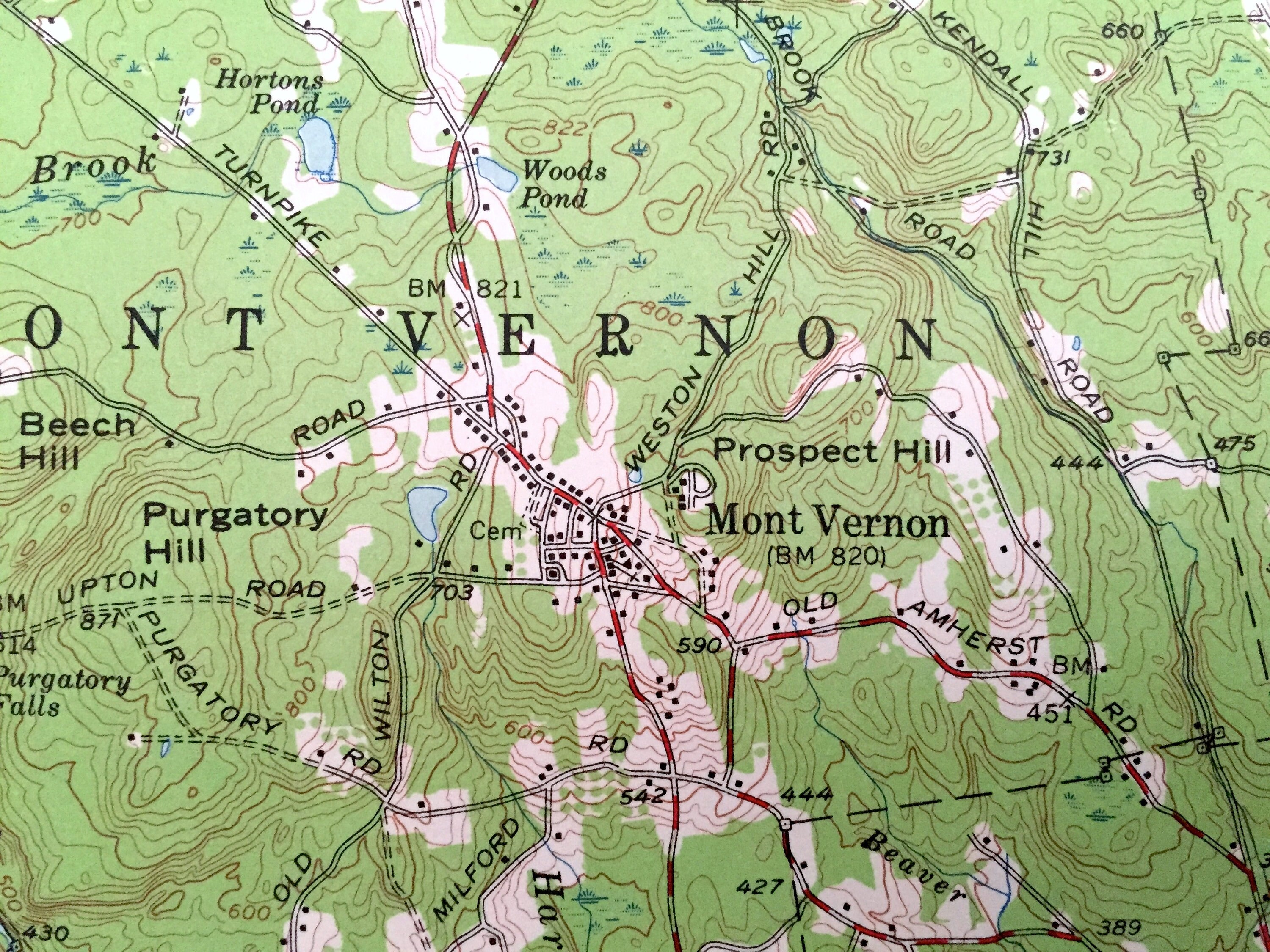Antique Milford, New Hampshire 1953 US Geological Survey Topographic ...