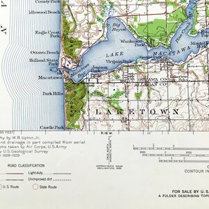 Antique Holland, Michigan 1929 US Geological Survey Topographic Map ...