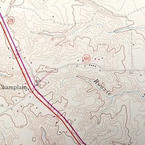 Antique Champlain, Virginia 1968 US Geological Survey Topographic Map ...