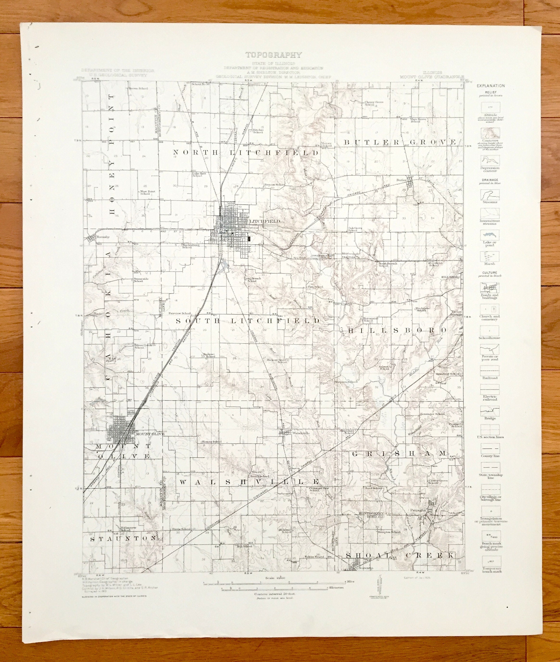 Antique Litchfield Illinois 1926 US Geological Survey | Etsy