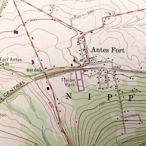 Antique Linden, Pennsylvania 1965 US Geological Survey Topographic Map ...