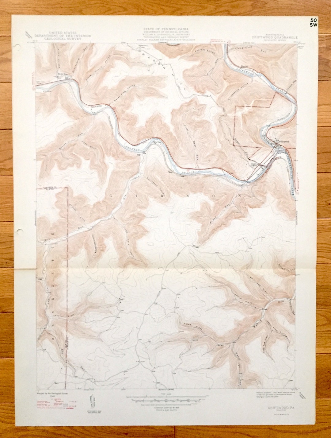 Antique Driftwood, Pennsylvania 1947 US Geological Survey Topographic ...