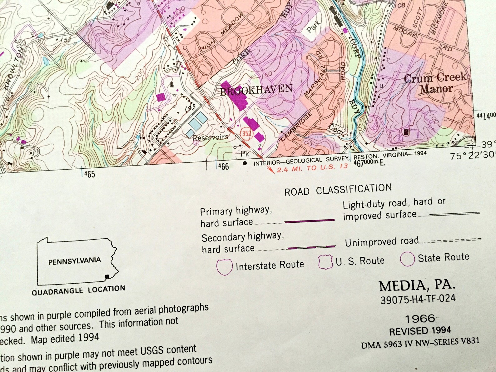 Antique Media Pennsylvania 1966 US Geological Survey | Etsy