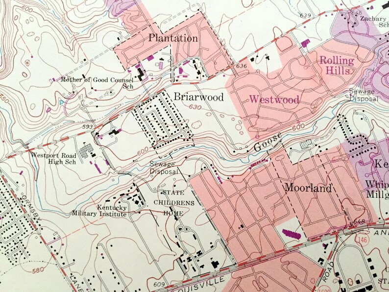 Antique Anchorage Kentucky 1965 US Geological Survey - Etsy