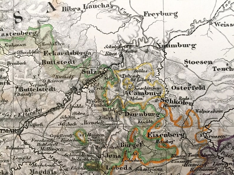 Antique 1855 Eastern Germany Map From Sohr Berghaus Atlas by - Etsy