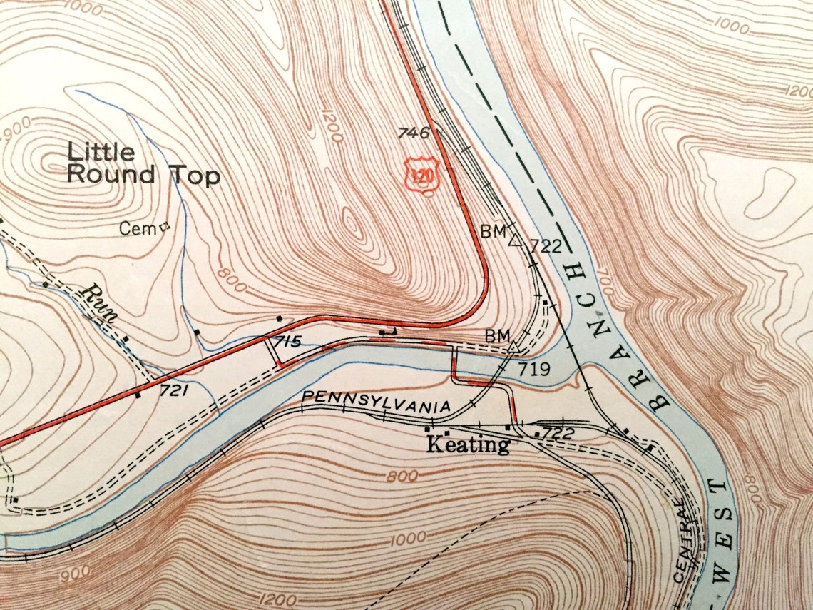 Antique Keating Pennsylvania 1948 US Geological Survey - Etsy