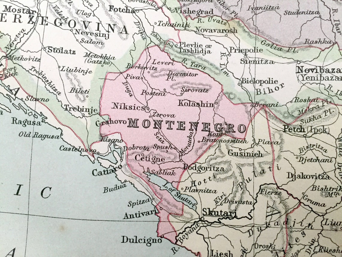 Antique 1888 Turkey in Europe Map From A & C Black's World - Etsy