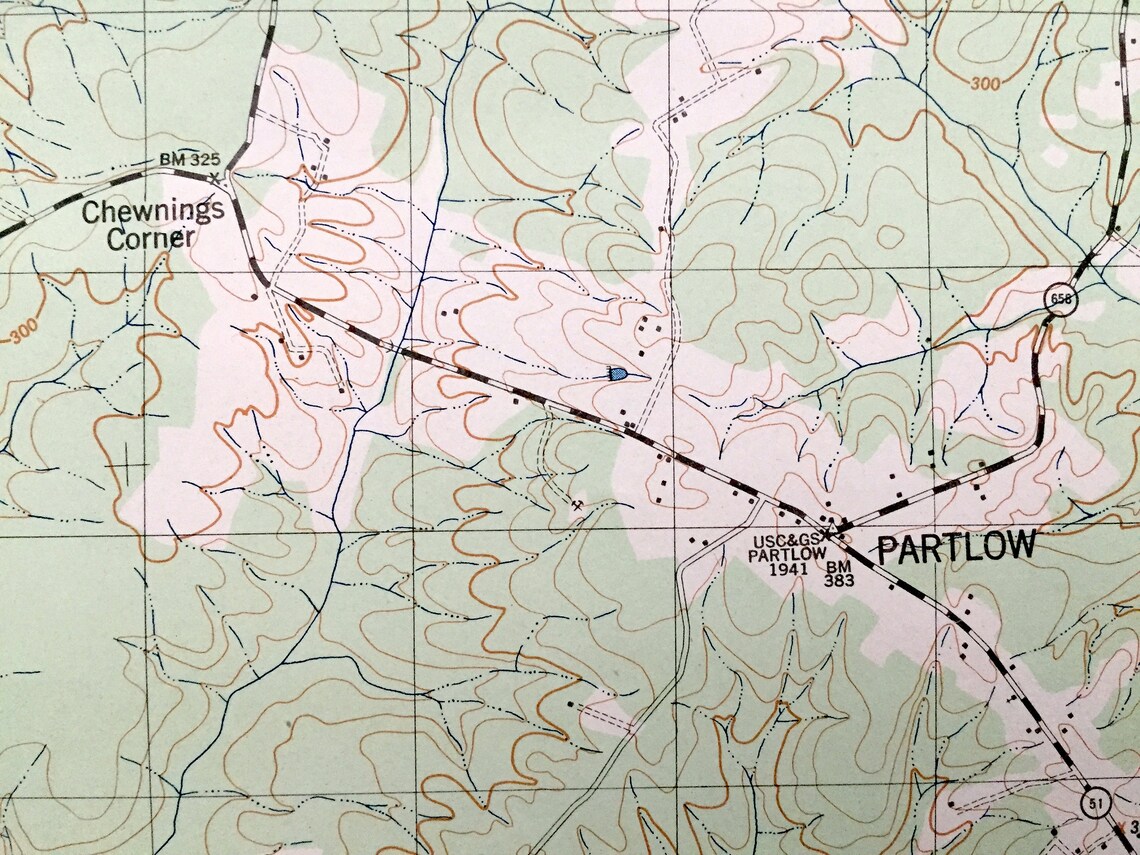 Antique Partlow Virginia 1942 US Army Topographic Map - Etsy