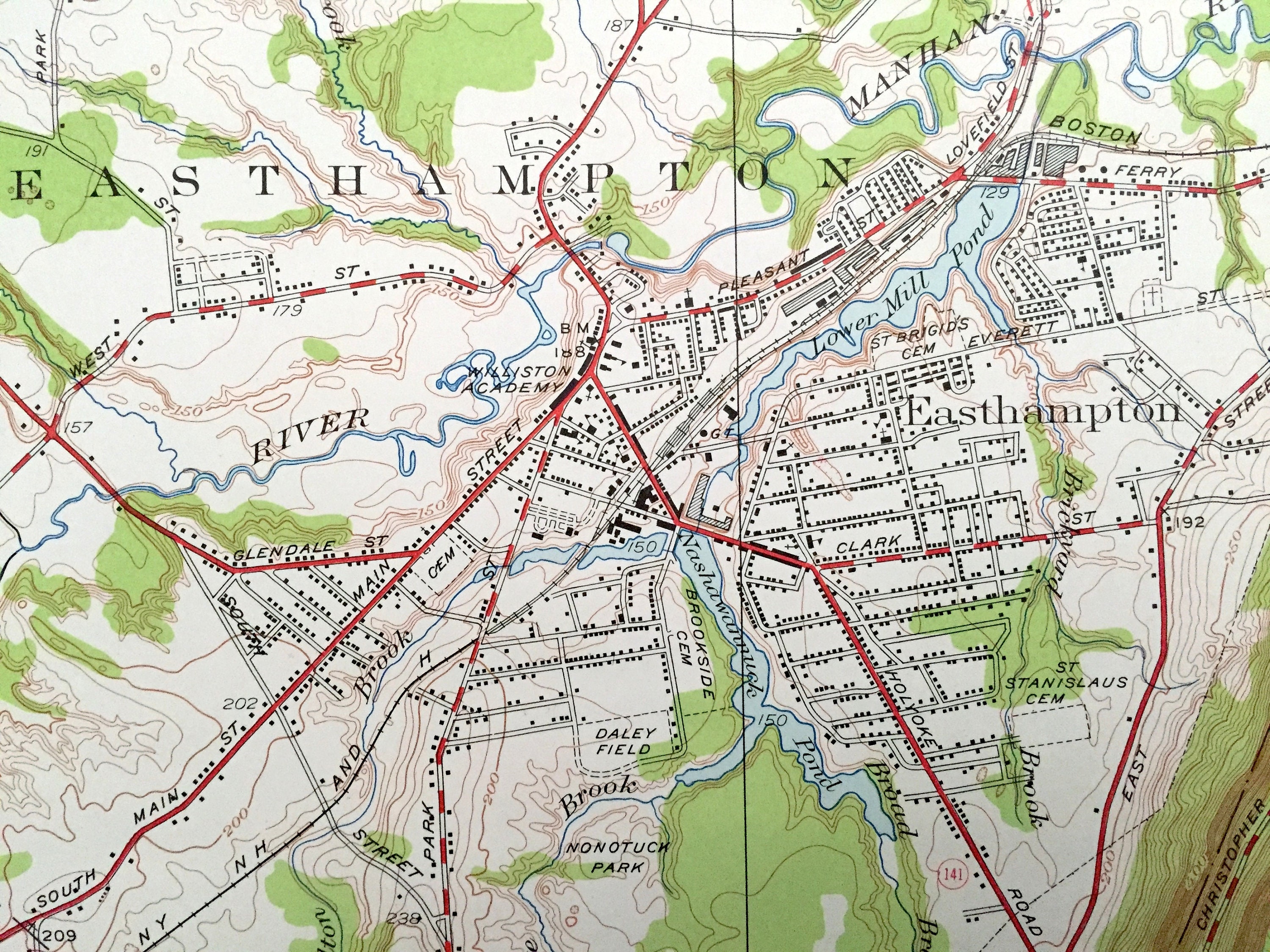 Antique Easthampton Massachusetts 1948 US Geological Survey | Etsy