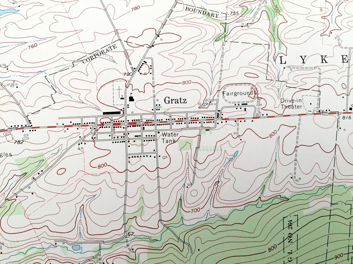 Antique Lykens Pennsylvania 1969 US Geological Survey | Etsy