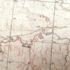 Antique Palmyra, Nebraska 1966 US Geological Survey Topographic Map ...