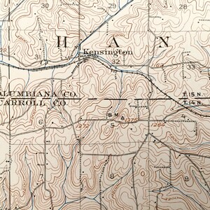 Antique Salineville, Ohio 1905 US Geological Survey Topographic Map ...
