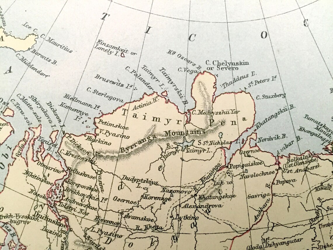 Antique 1888 Russia in Asia Map From A & C Black's World - Etsy