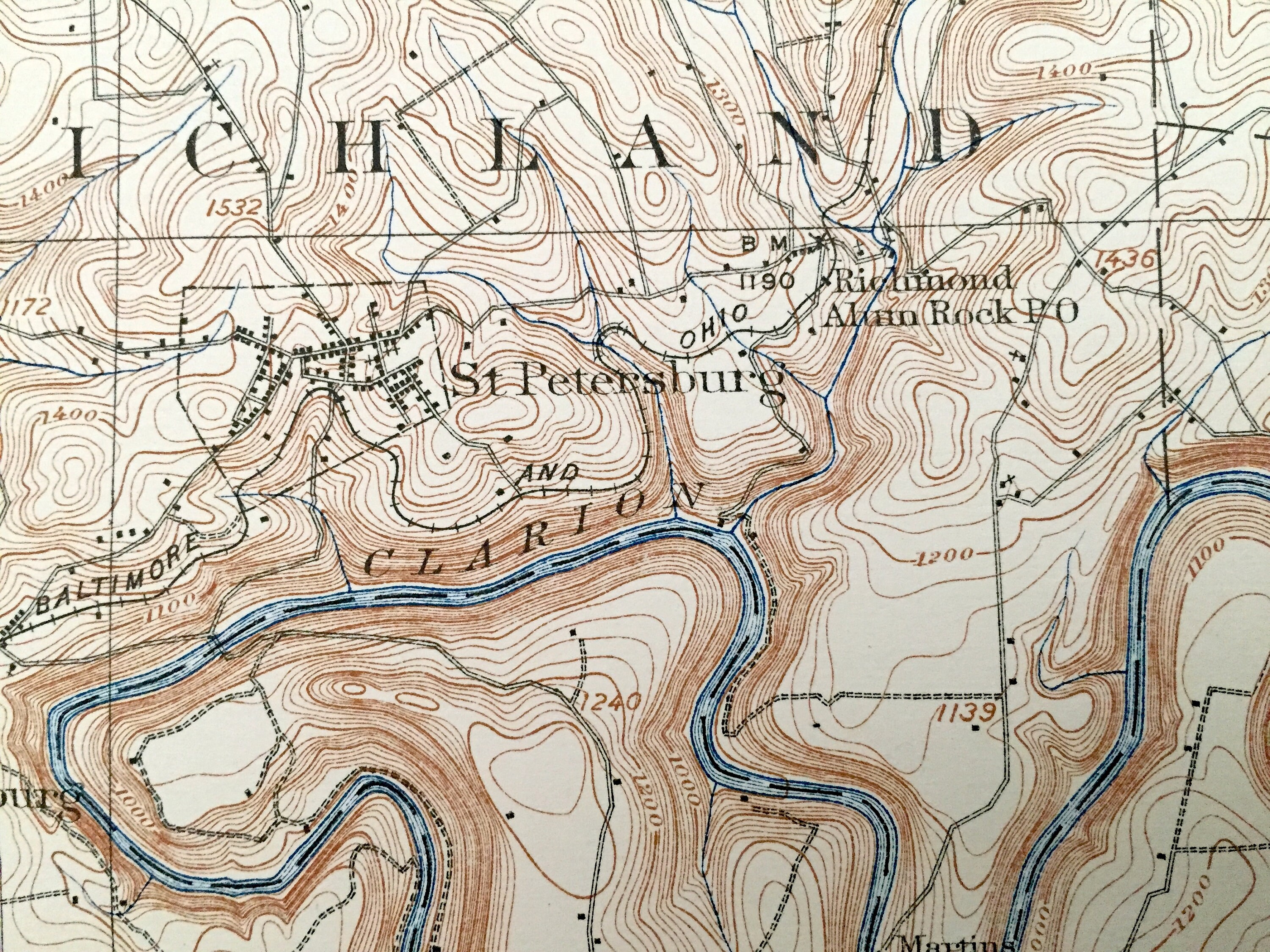 Antique Foxburg Pennsylvania 1908 US Geological Survey - Etsy Singapore