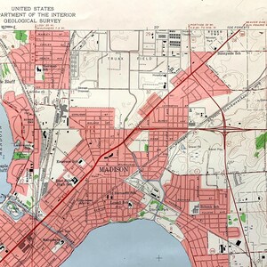 Antique Madison, Wisconsin 1959 US Geological Survey Topographic Map ...