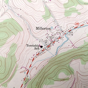 Antique Millerton, Pennsylvania 1954 US Geological Survey Topographic ...