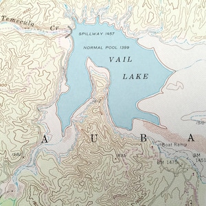 Antique Vail Lake, California 1953 US Geological Survey Topographic Map ...