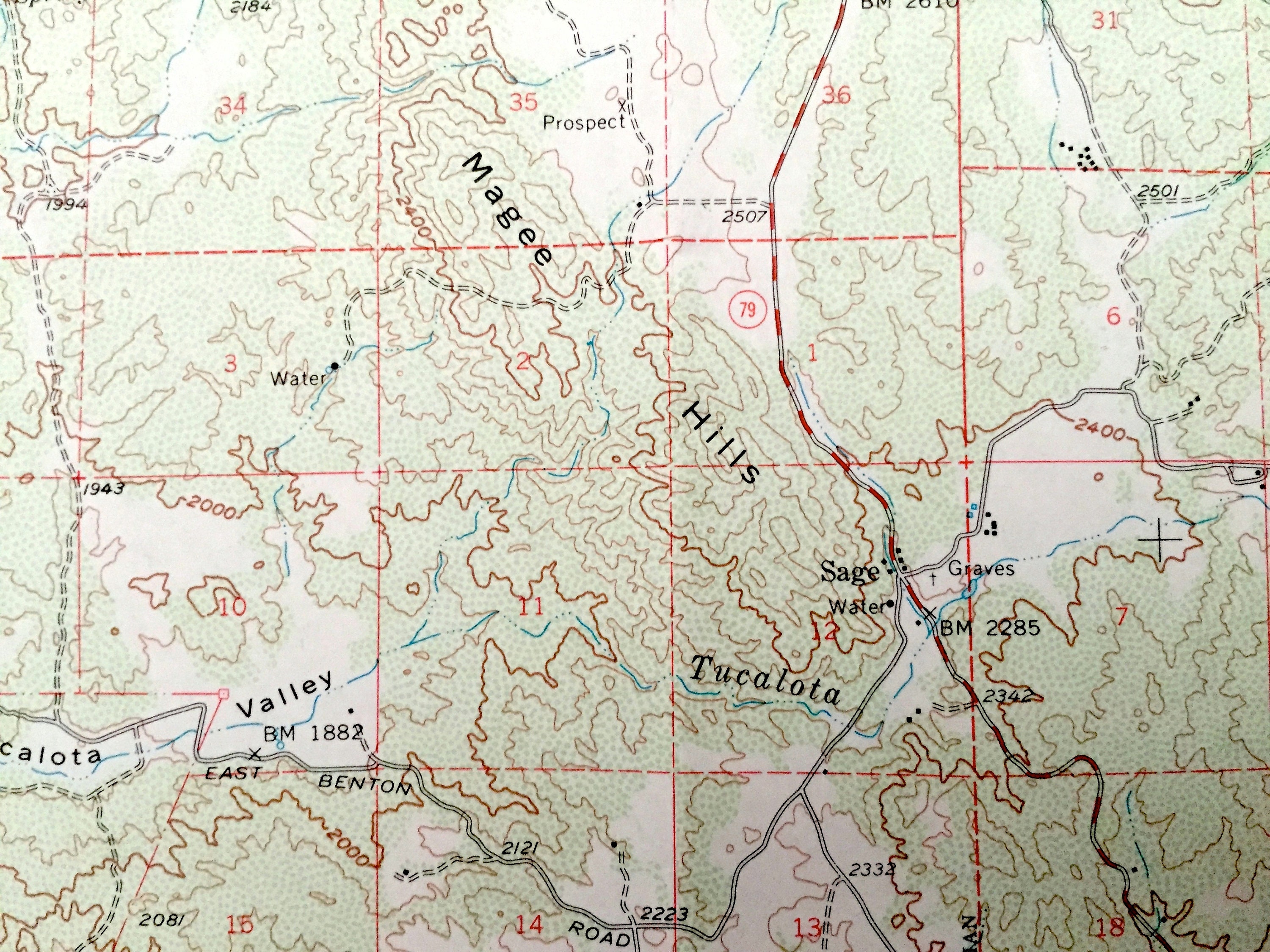 Antique Hemet, California 1957 US Geological Survey Topographic Map ...
